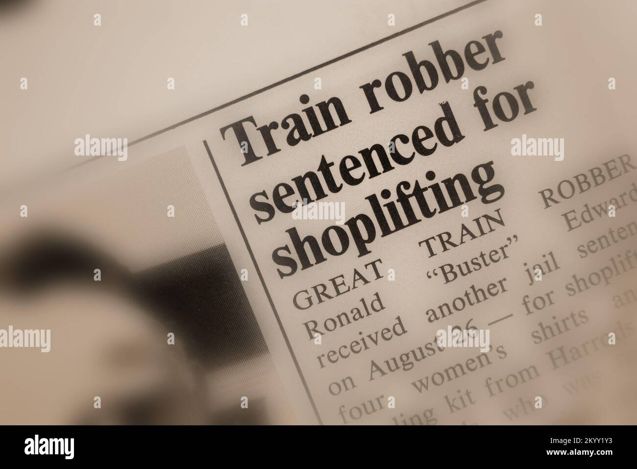 news story from 1975 newspaper headline article title - Train robber ...