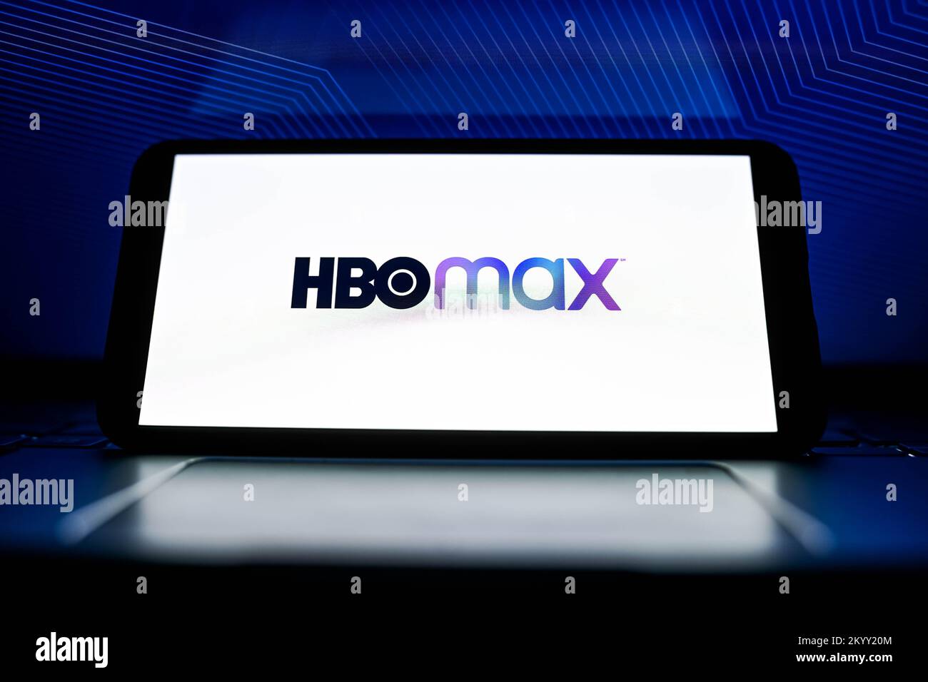Nysa, Poland. 2nd Dec, 2022. In this photo illustration a HBO Max logo ...