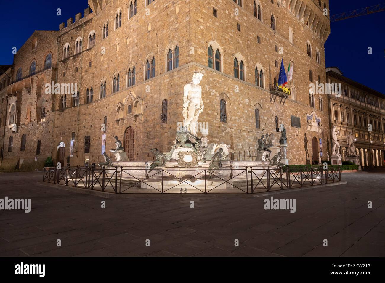 Florence, Italy - Circa June 2021: architecture illuminated by night ...