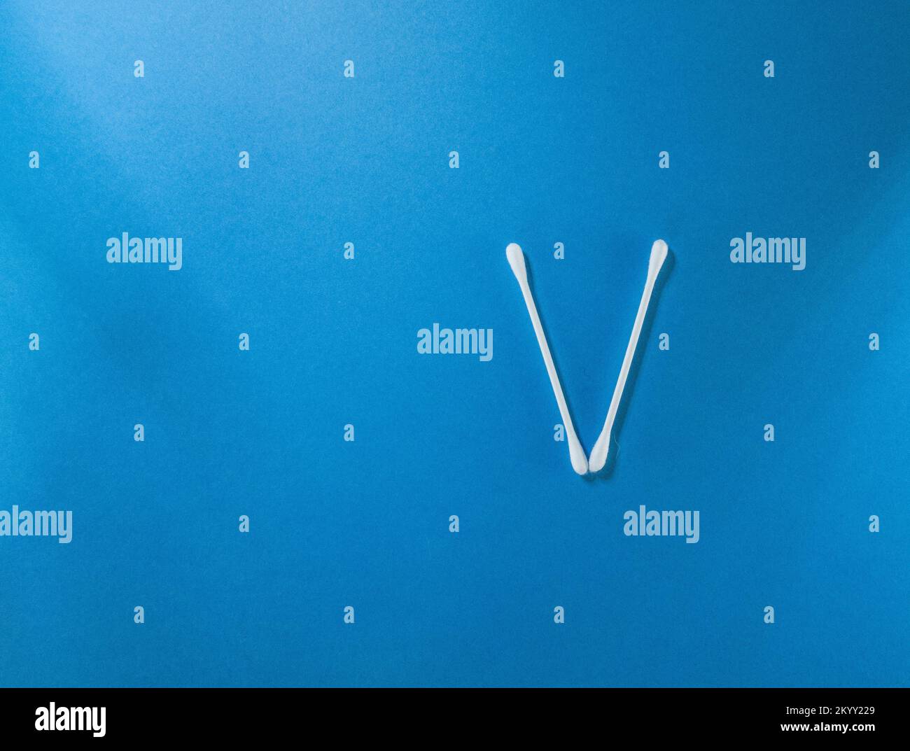 number five (5) in roman numerals with clean white cotton buds isolated ...