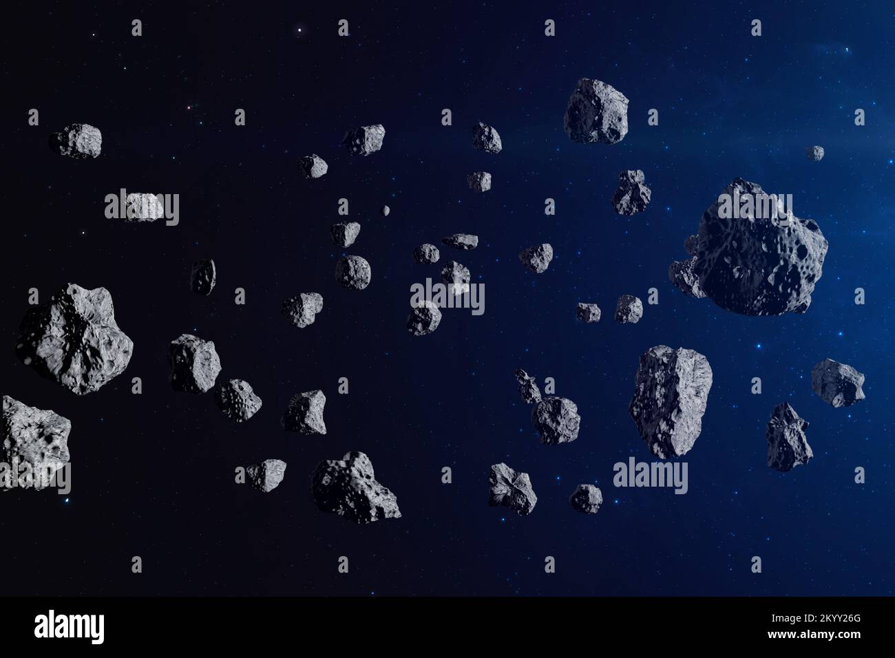 Asteroid belt. Meteorites. Deep space image, science fiction fantasy in ...