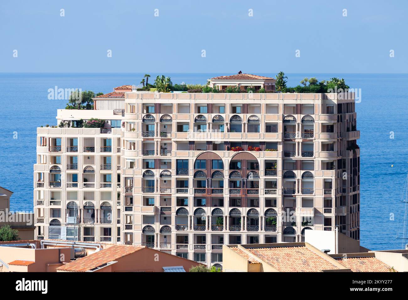 Monte Carlo, Monaco - August 2022: detail of luxury real estete ...