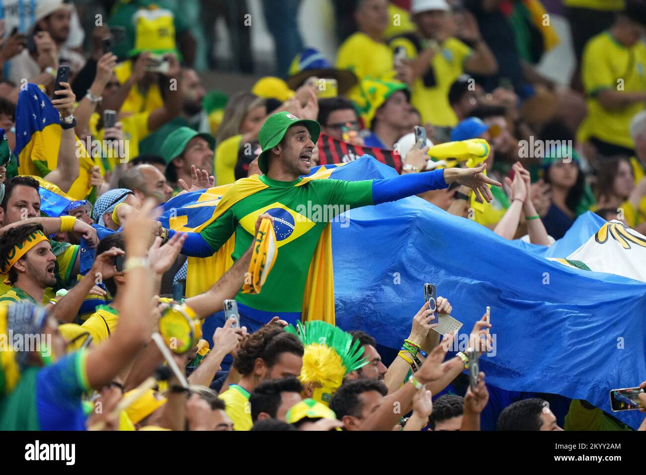 Brazil fans during the FIFA World Cup Qatar 2022 match, Group G ...