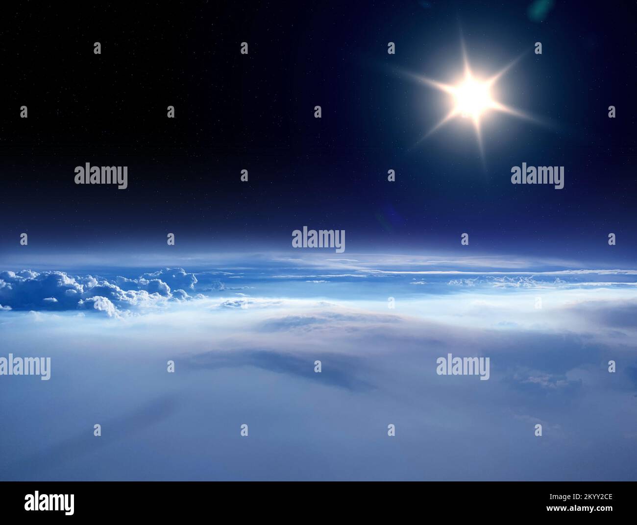 Atmosphere of Earth. Earth's upper atmosphere. Earth, Sun and space ...
