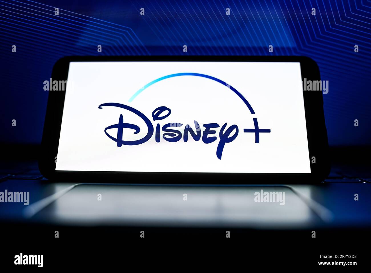 Nysa, Poland. 2nd Dec, 2022. In this photo illustration a Disney logo ...