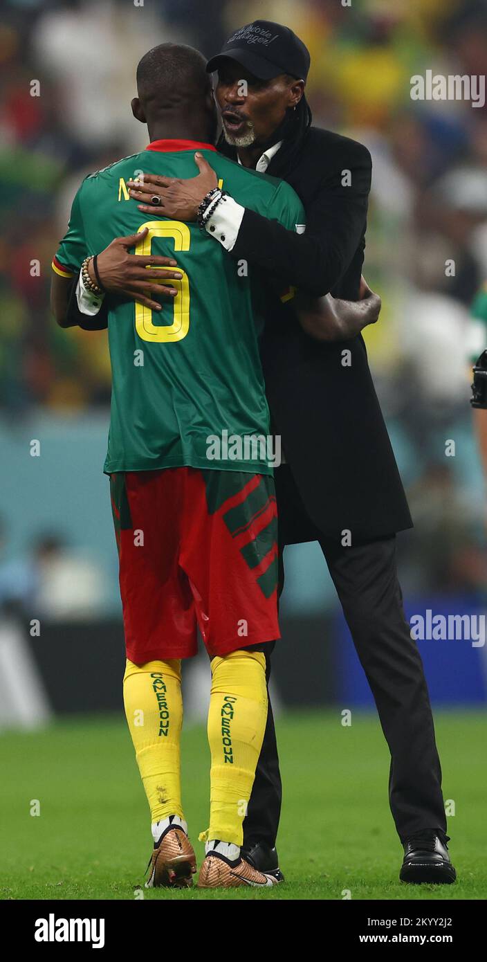 Doha, Qatar, 2nd December 2022. Rigobert Song coach of Cameroon ...