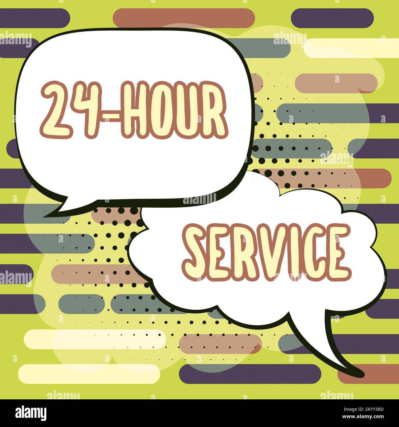 Text sign showing 24 Hour Service. Concept meaning service that is ...