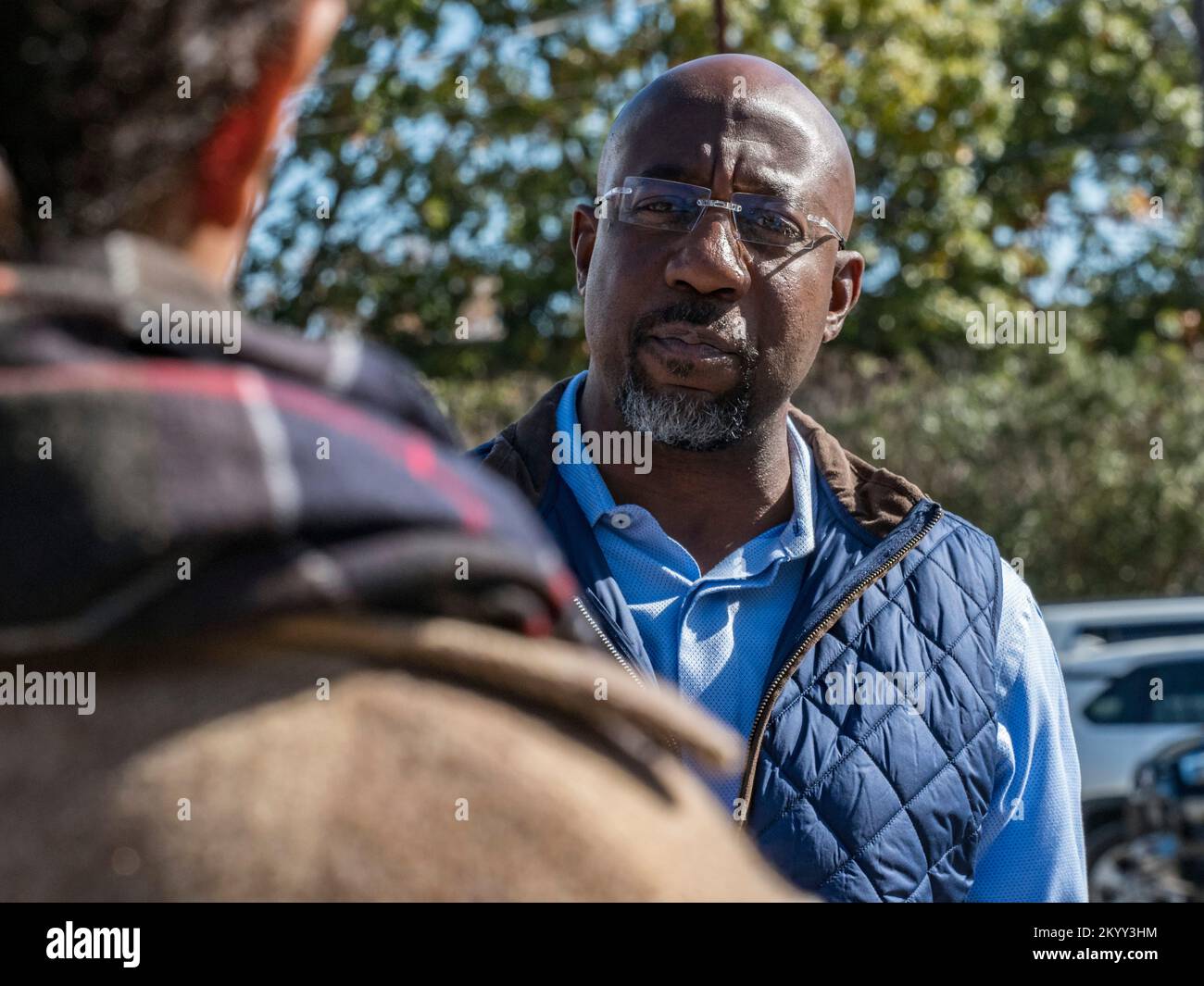 Savannah, Georgia, USA. 2nd Dec, 2022. Reverend Raphael Warnock speaks ...