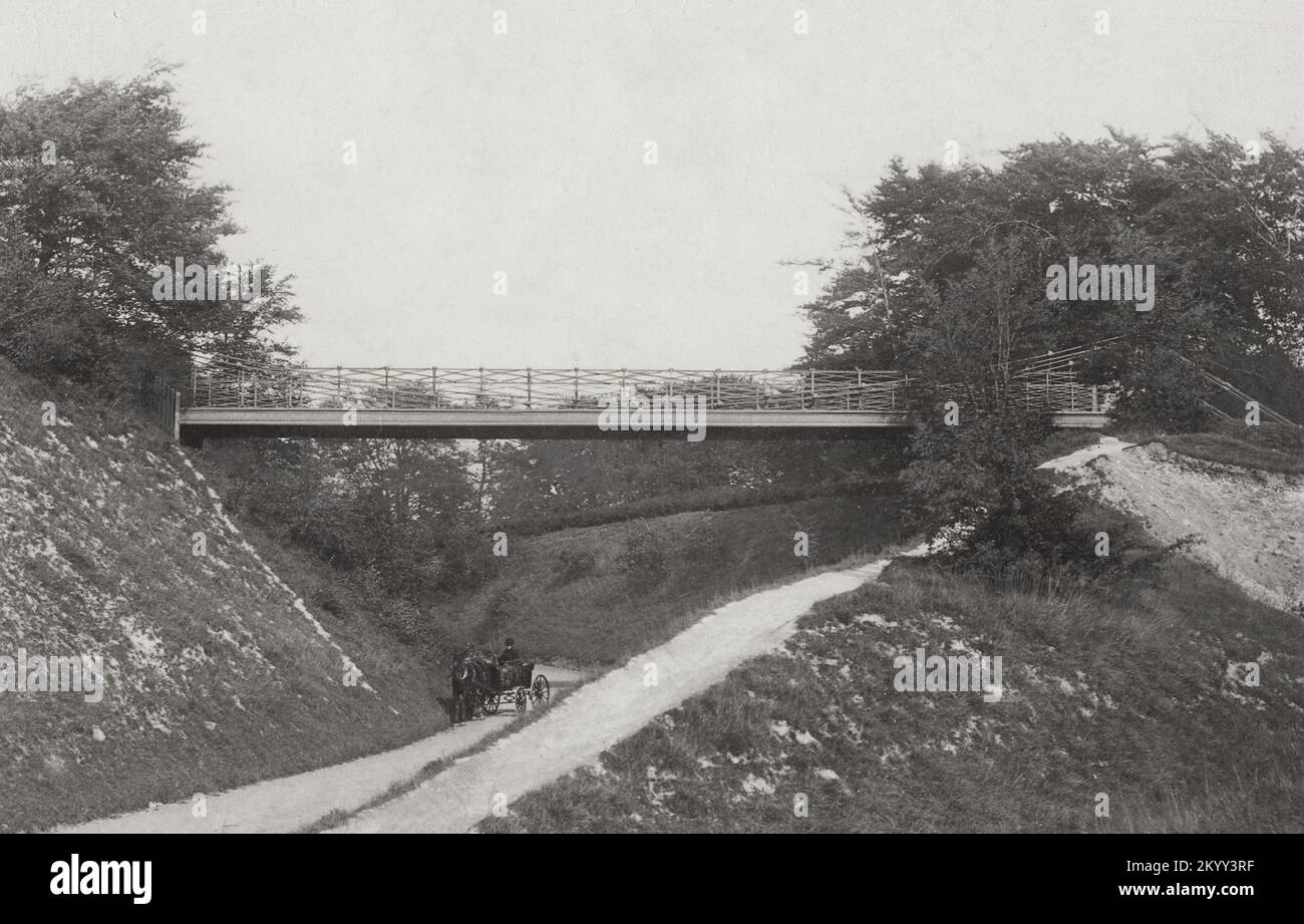 Vintage photograph - 1896 - Reigate Suspension Bridge, Surrey Stock ...