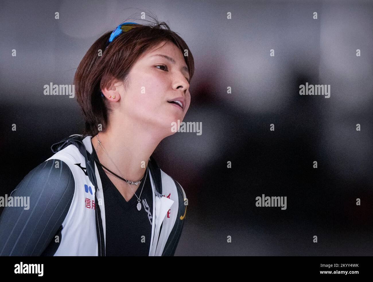 Konami Soga of Japan looks on during the ISU Four Continents Speed ...