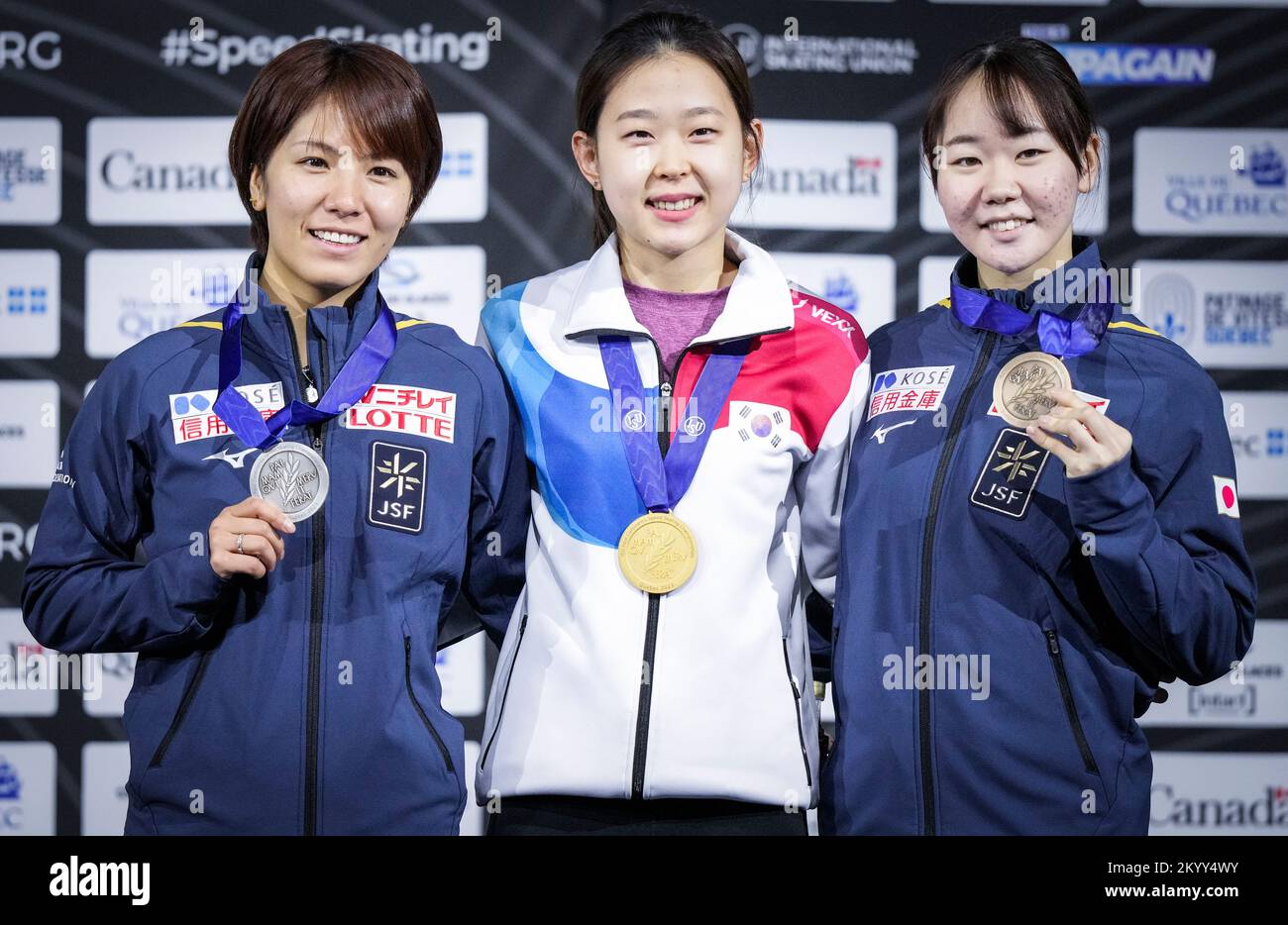 Konami Soga of Japan (L), Min-Sun Kim of Korea and Yukino Yoshida of ...