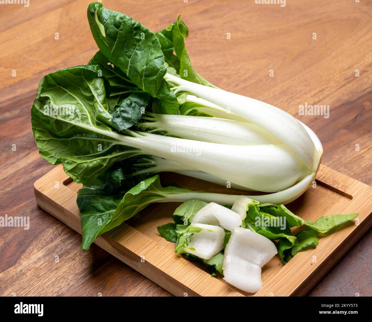 Young fresh organic white bok choy or bak choi Chinese cabbage ready to ...