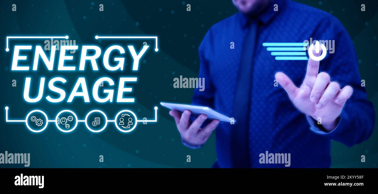 Inspiration showing sign Energy Usage. Word Written on Amount of energy ...