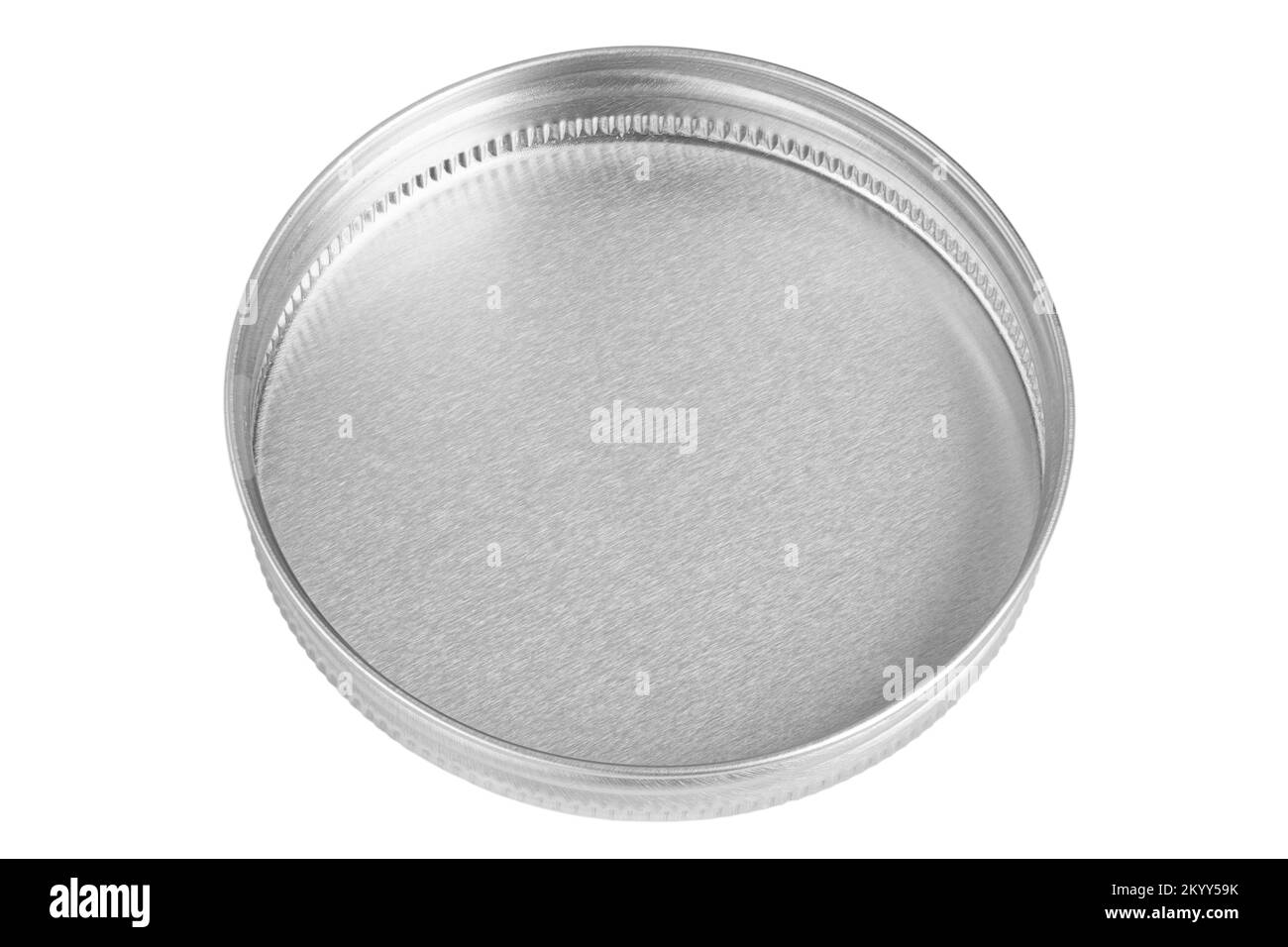 Metal lid of jar isolated on white background. File contains clipping ...