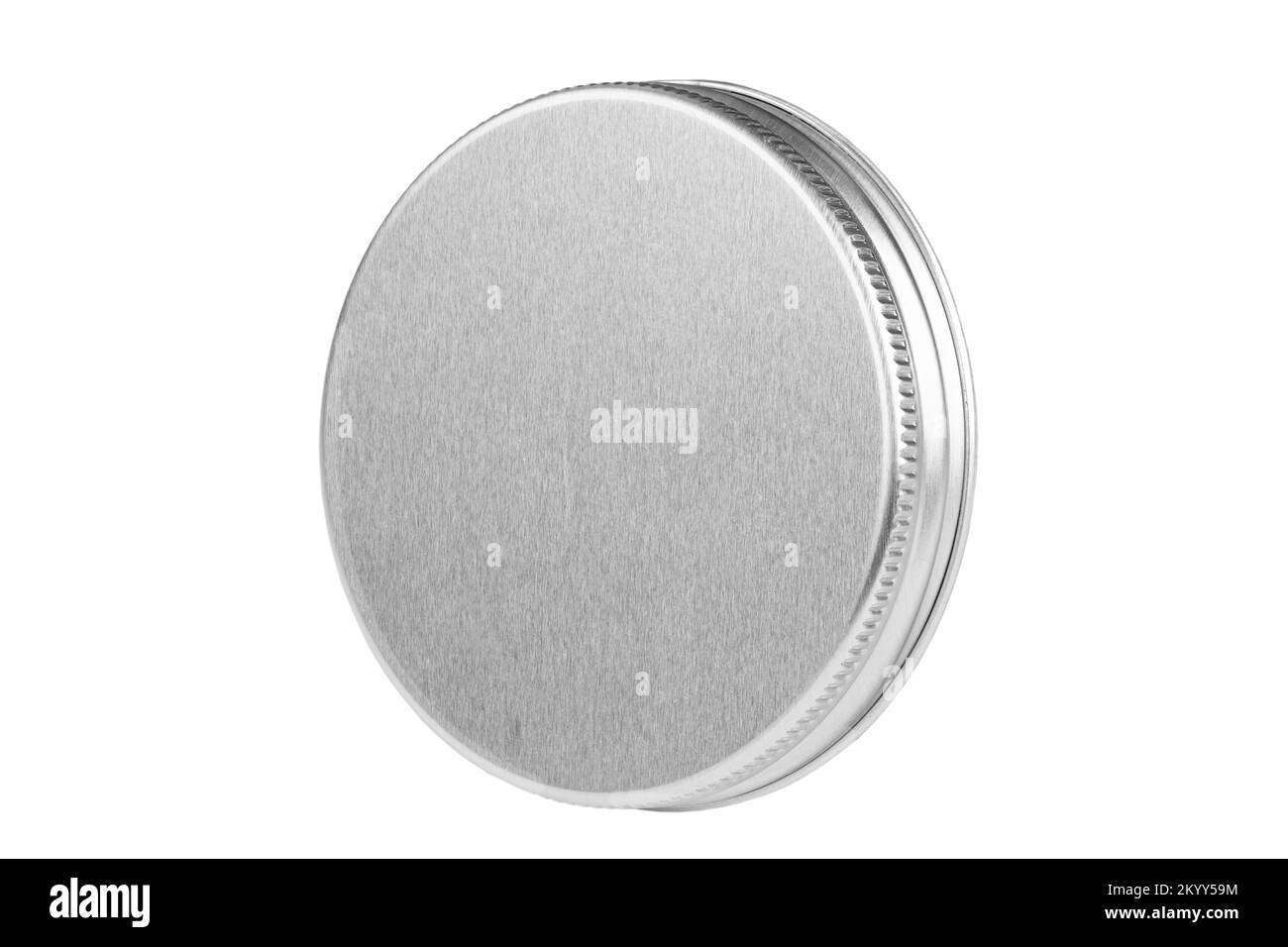 Metal lid of jar isolated on white background. File contains clipping ...