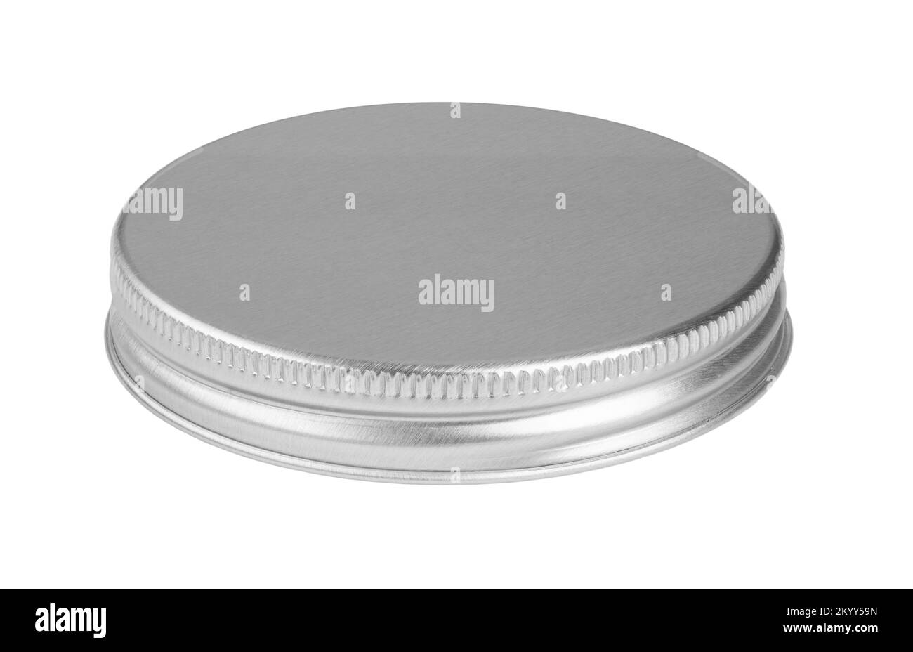 Metal lid of jar isolated on white background. File contains clipping ...