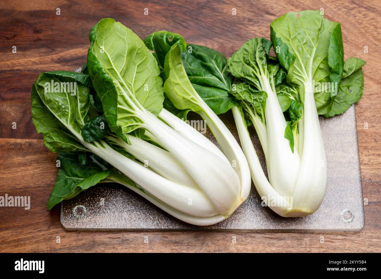 Young fresh organic white bok choy or bak choi Chinese cabbage ready to ...