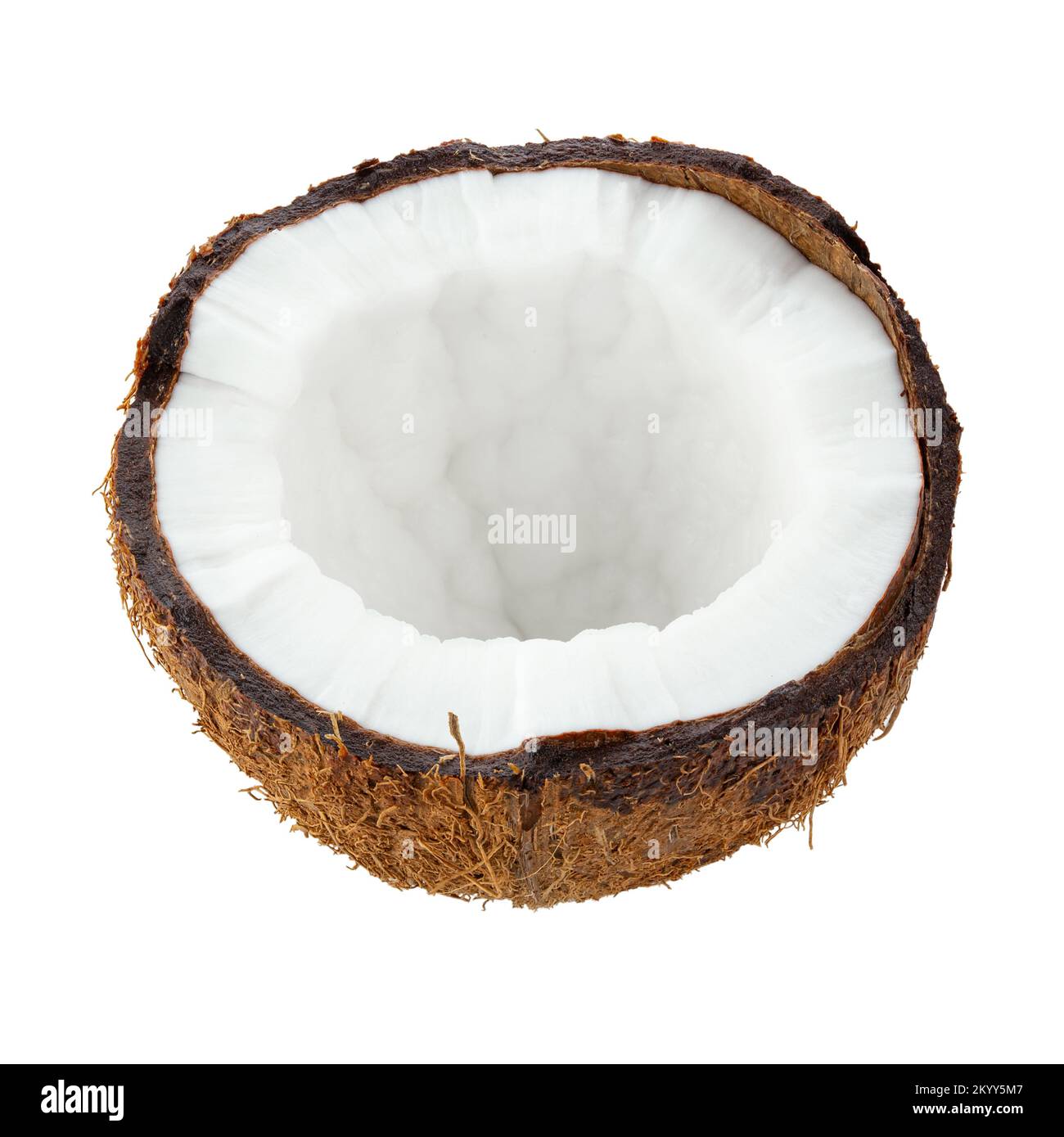 Tropical fruit, half coconut isolate on white background. File contains ...