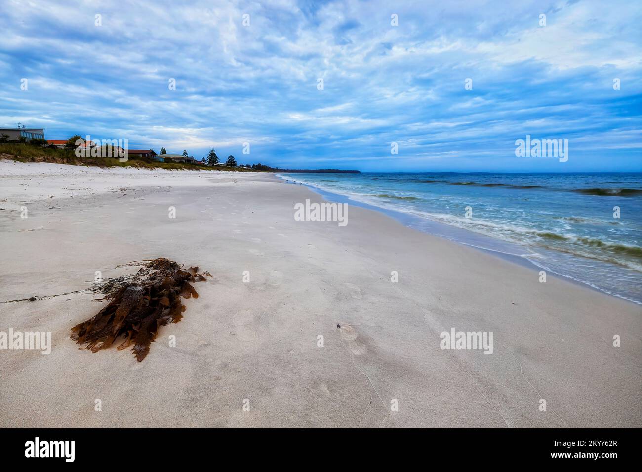 Scenic seascape sunset on Jervis bay Callala beach - white sand on ...