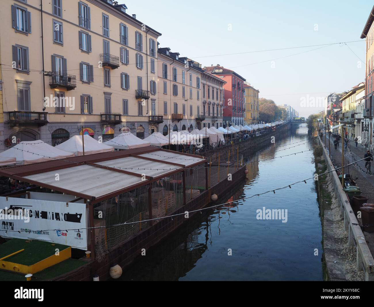 Milano, Italy - November 2022 Navigli area Senigalia antques market ...
