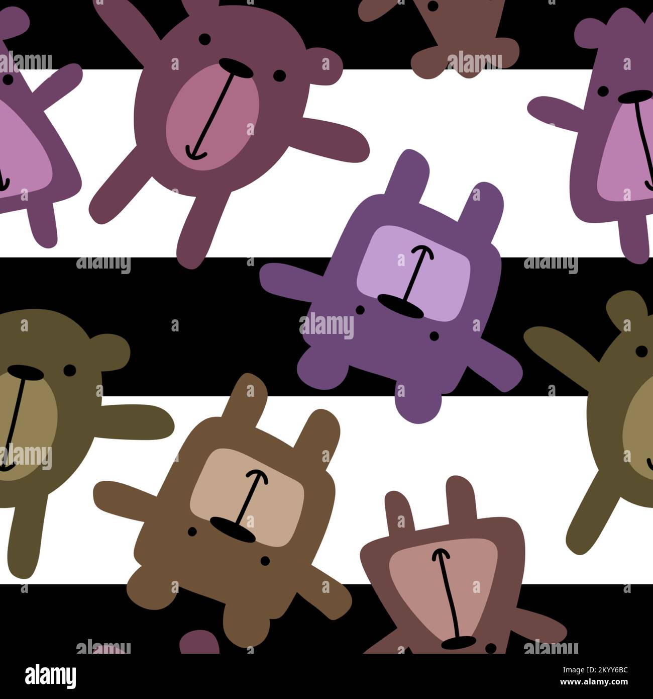 Cartoon toys animals seamless fluffy bears pattern for wrapping paper ...