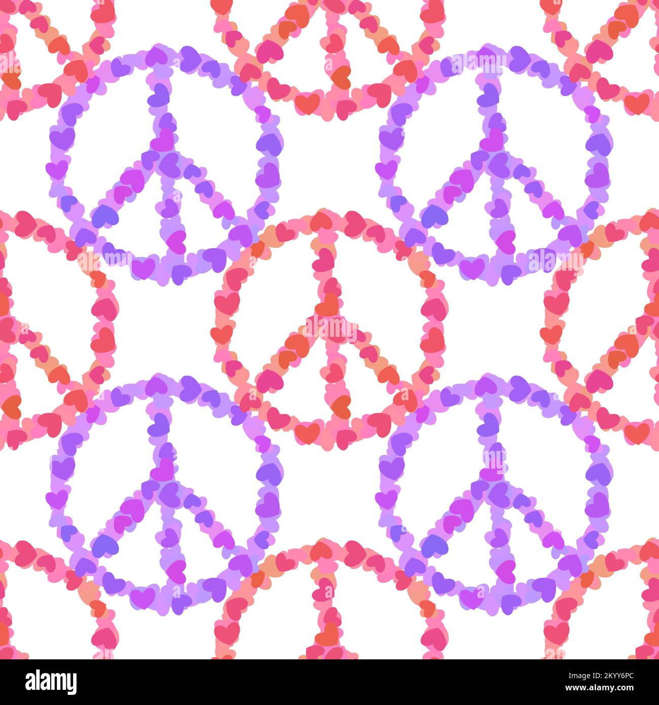 Valentines hearts seamless peace sign pattern for wrapping paper and ...