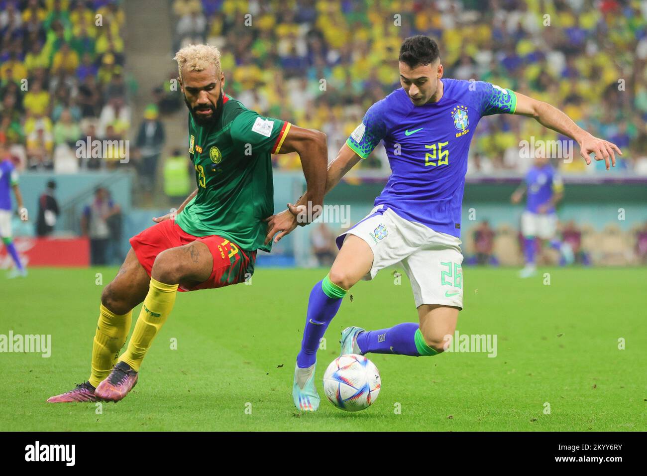 Lusail, Qatar. 02nd Dec, 2022. Gabriel Martinelli of Brazil is ...