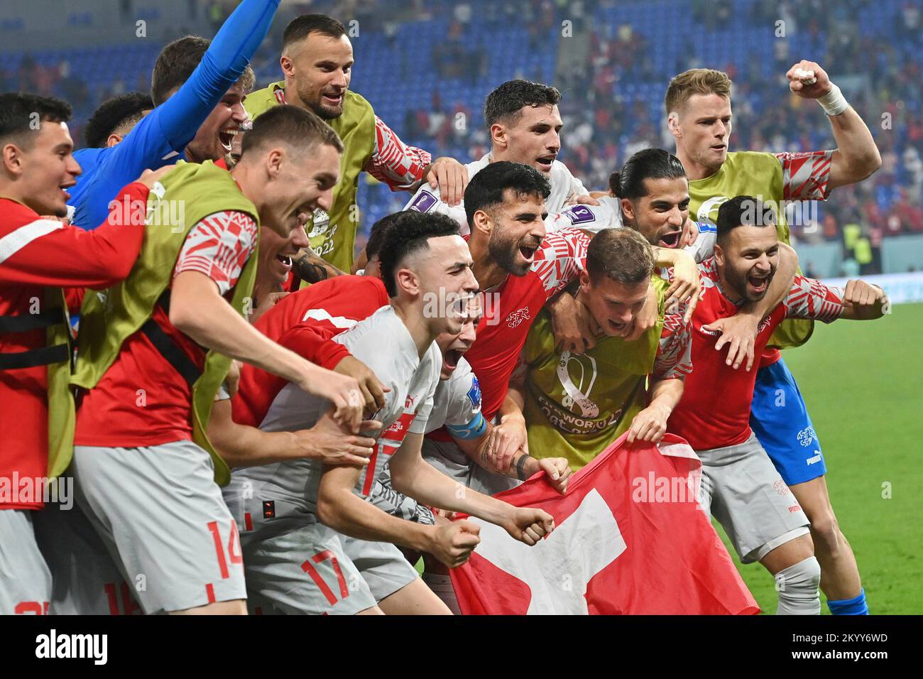 Doha, Katar. 02nd Dec, 2022. Collective final jubilation after entering ...