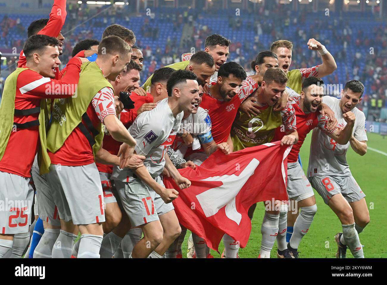 Doha, Katar. 02nd Dec, 2022. Collective final jubilation after entering ...