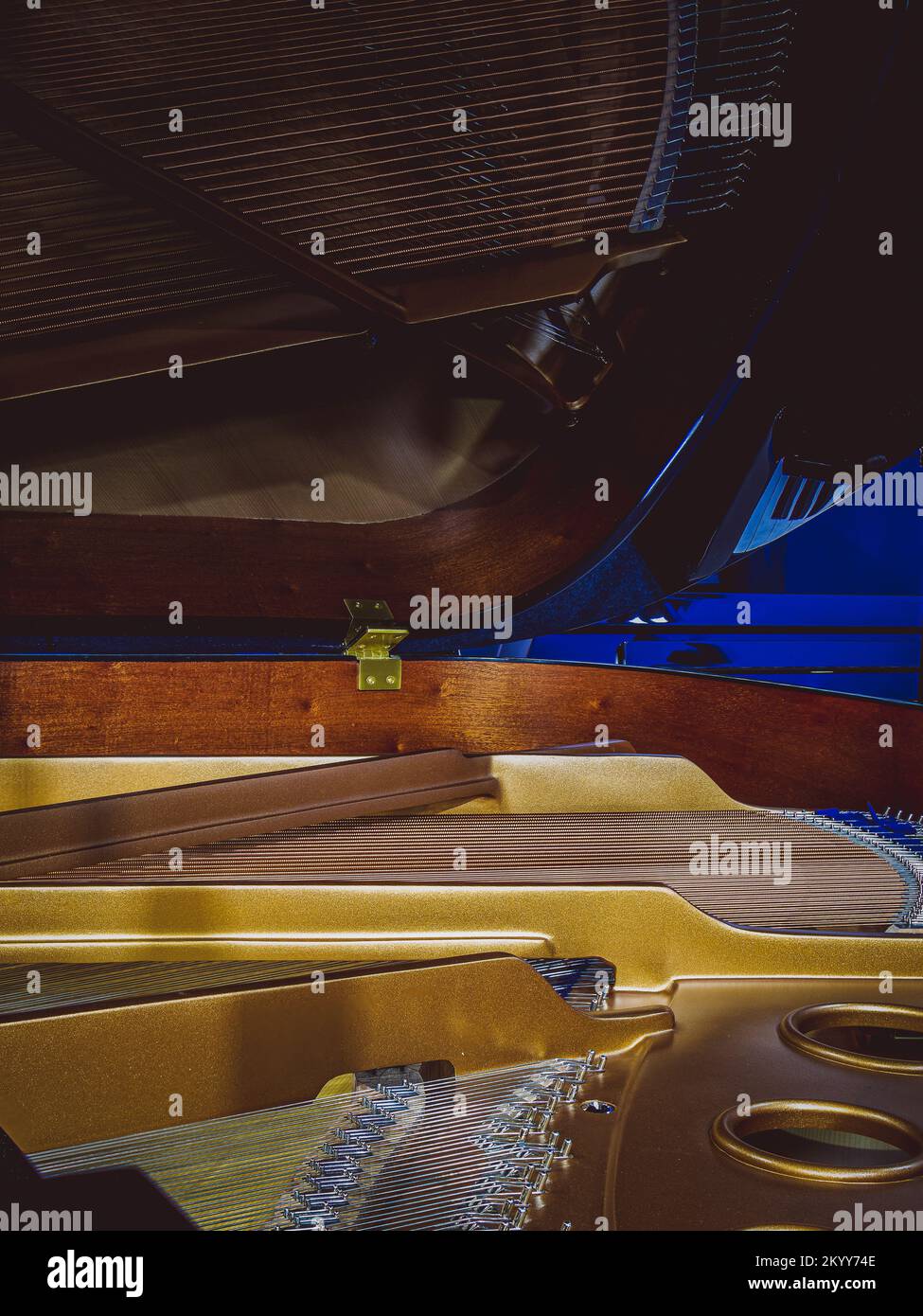 String Reflection of a Mini Grand Piano Stock Photo - Alamy
