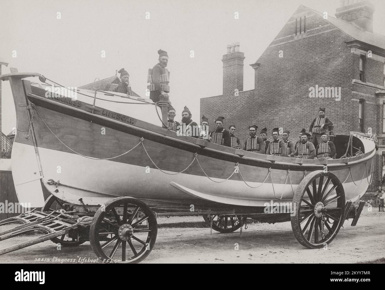 Vintage photograph - 1896 - Men in a lifeboat, Skegness, Lincolnshire ...