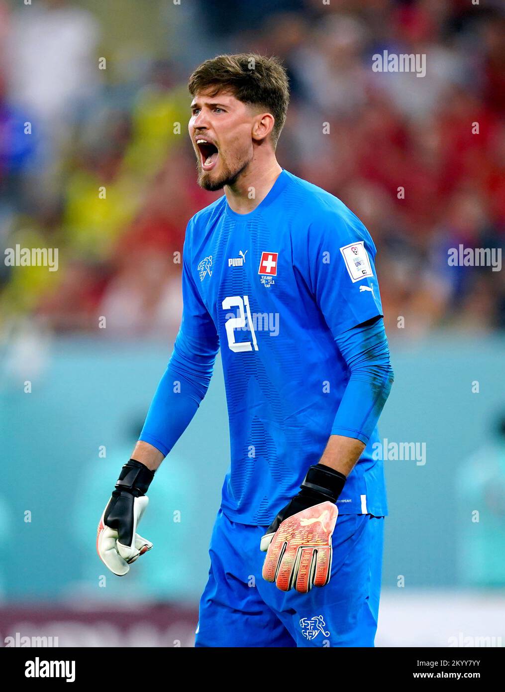 Switzerland goalkeeper Gregor Kobel during the FIFA World Cup Group G ...