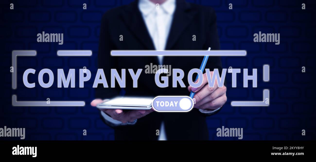 Text sign showing Company Growth. Business showcase a long-term stage ...