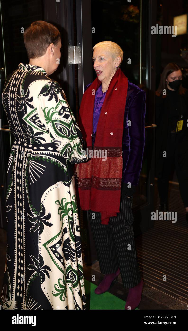 Hannah Jones, CEO of the Earthshot Prize, greets Annie Lennox (right ...