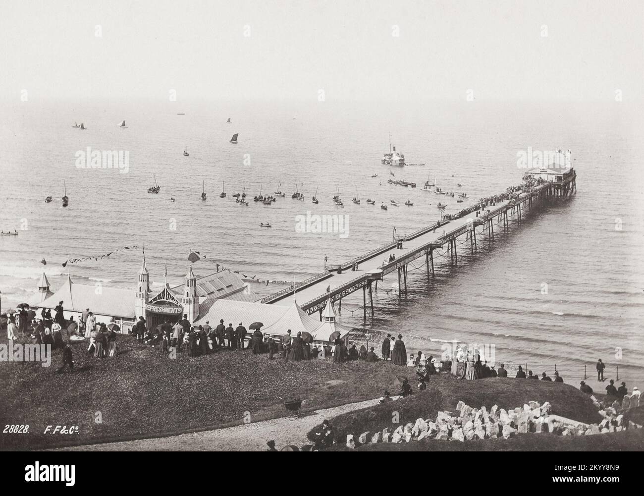 Vintage photograph - 1891 - Promenade Pier, Scarborough, North ...