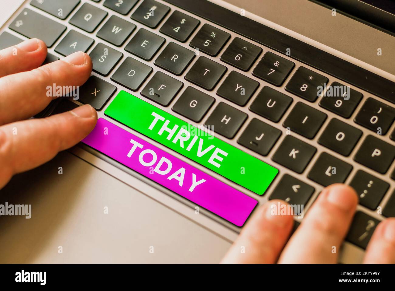 Inspiration showing sign Thrive. Business overview Think positively ...