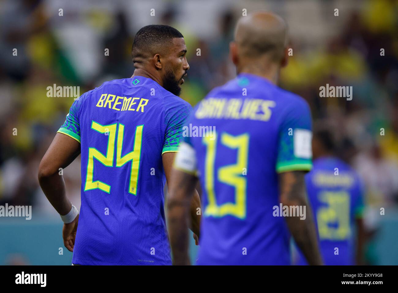 Lusail, Catar. 02nd Dec, 2022. Shirt number 24 of BREMER do Brasil ...