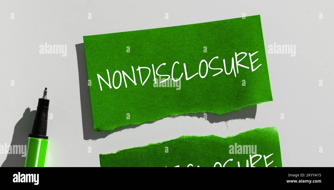 Conceptual display Nondisclosure. Concept meaning Legal Contract ...