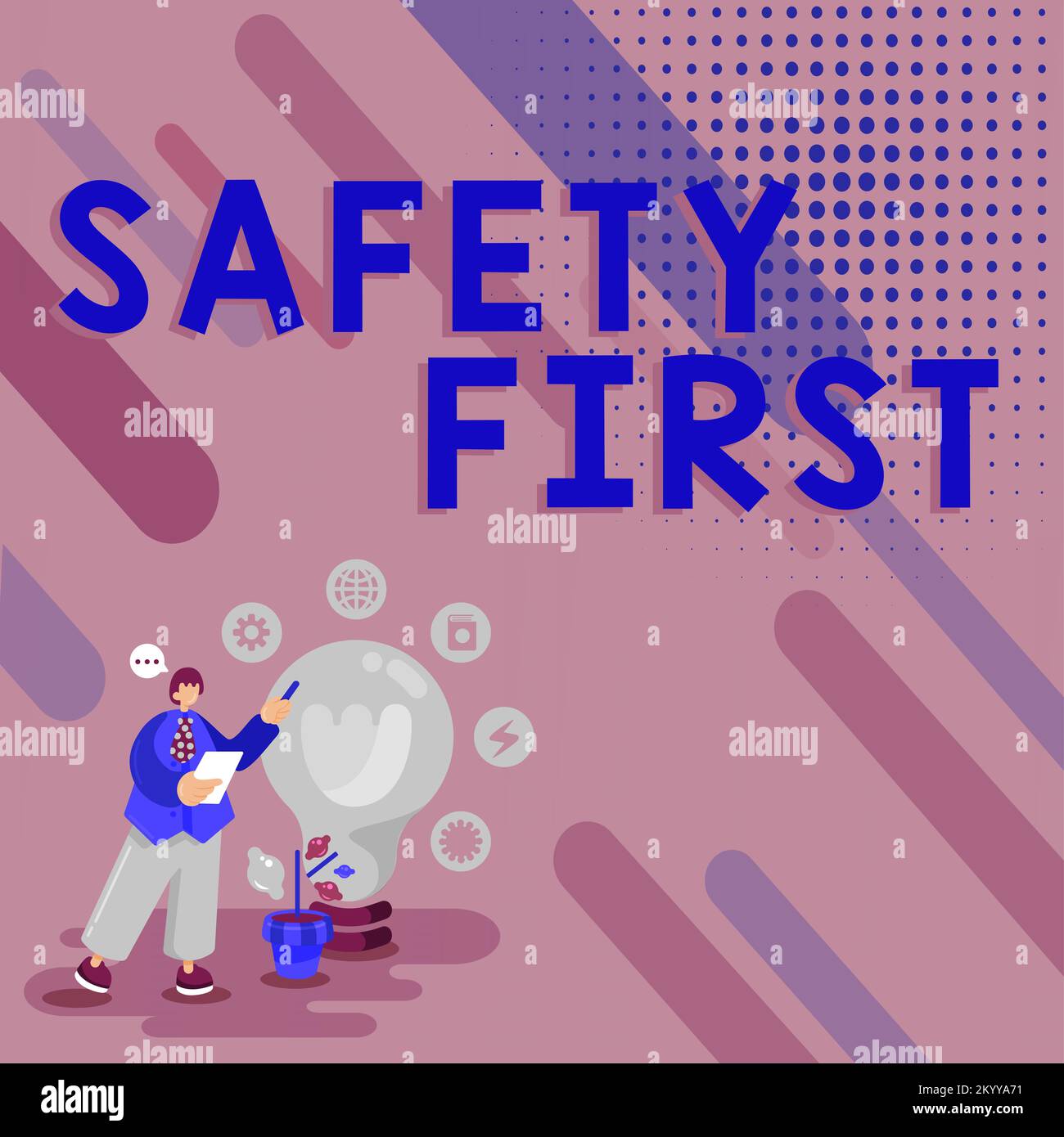 Inspiration showing sign Safety First. Business showcase Avoid any ...