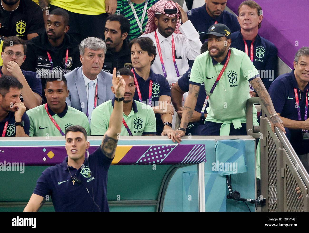 Al Daayen, Qatar. 02nd Dec, 2022. Alex Sandro, Danilo Luiz, Neymar Jr ...