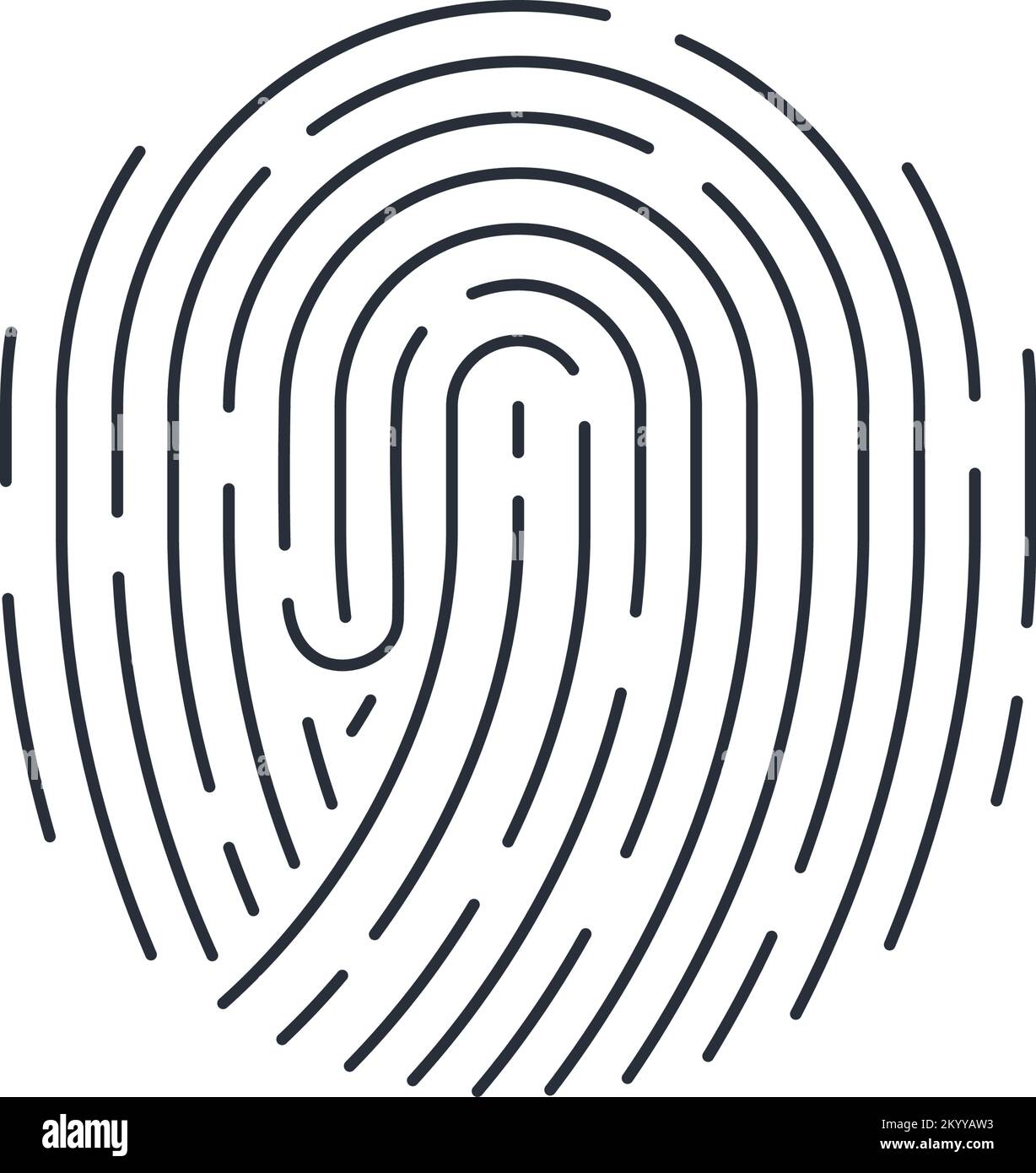 Abstract Bio-metric Fingerprint Scan Icon. Security Concept on White ...