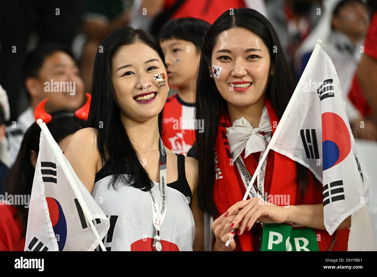 Doha, Qatar. 02nd Dec, 2022. South Korean fans attend Korea Republic v ...