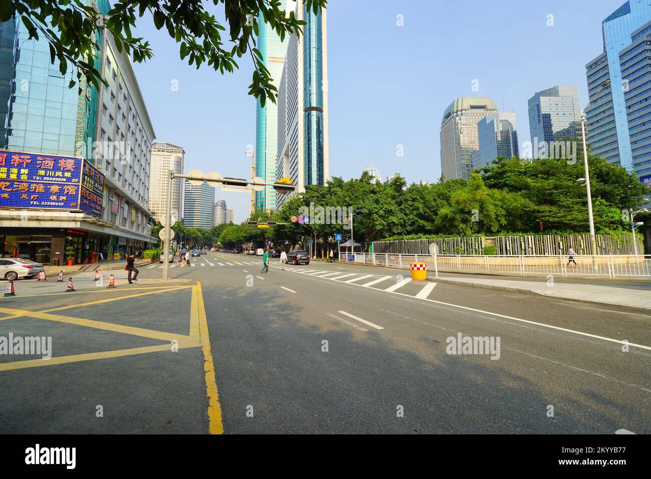 SHENZHEN, CHINA - OCTOBER 15, 2015: ShenZhen downtown, Luohu district ...