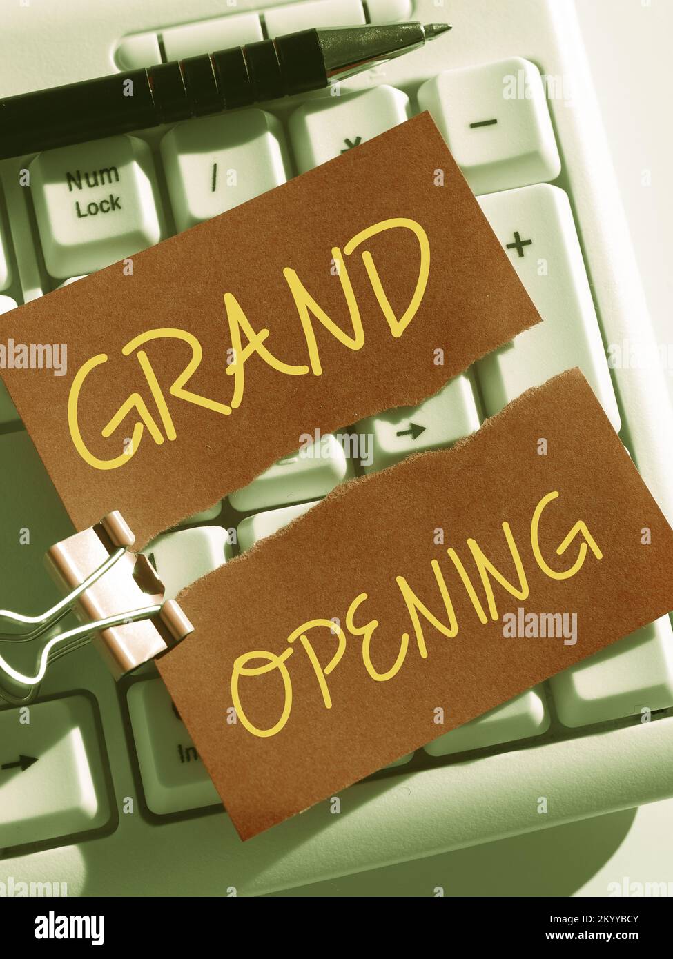 Inspiration showing sign Grand Opening. Concept meaning Ribbon Cutting ...