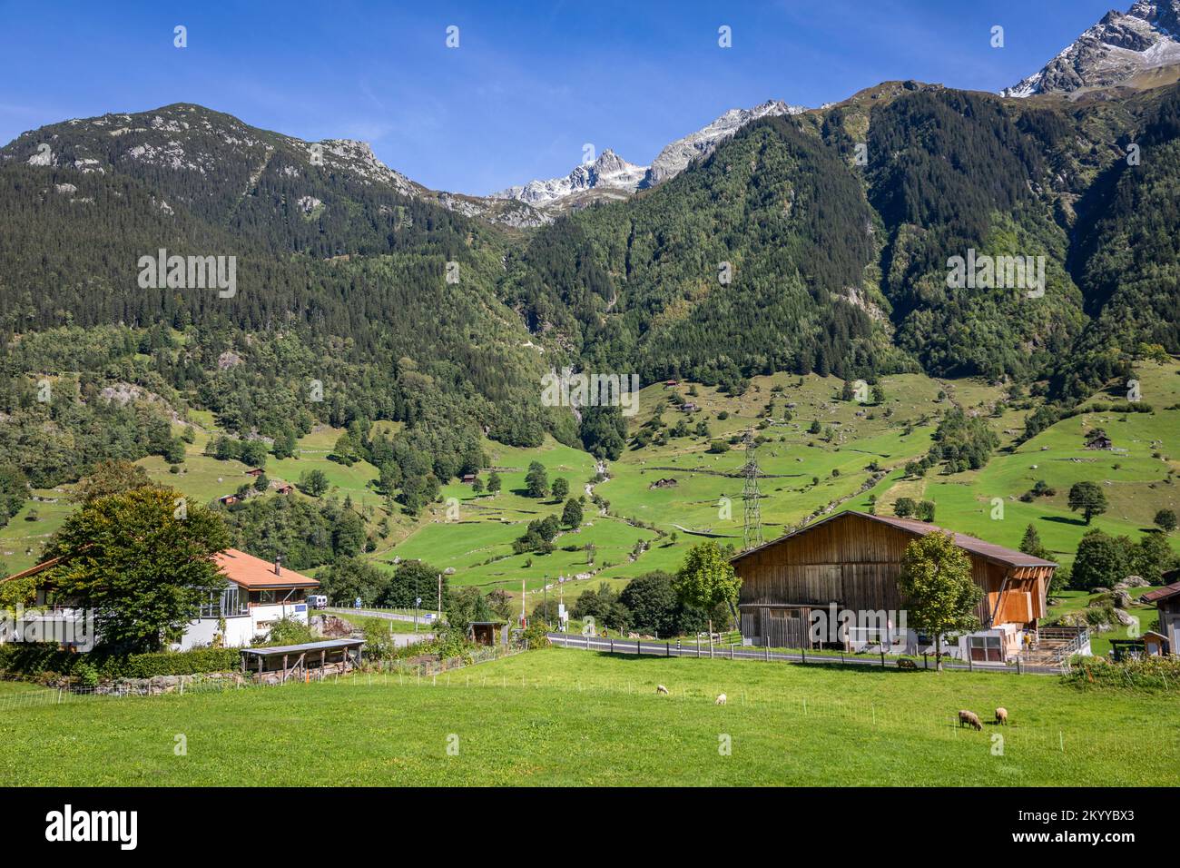 Dramatic landscape of swiss alps in upper Engadine, Graubunden ...