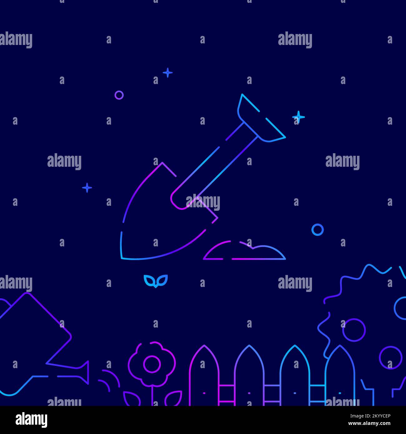 Digging a garden border Stock Vector Images - Alamy