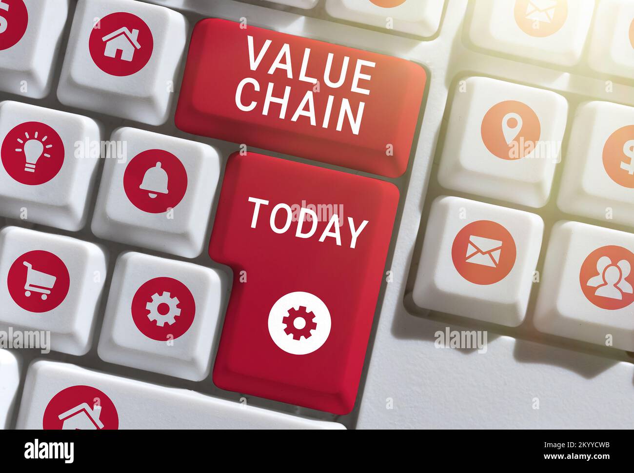 Conceptual display Value Chain. Word for Business manufacturing process ...