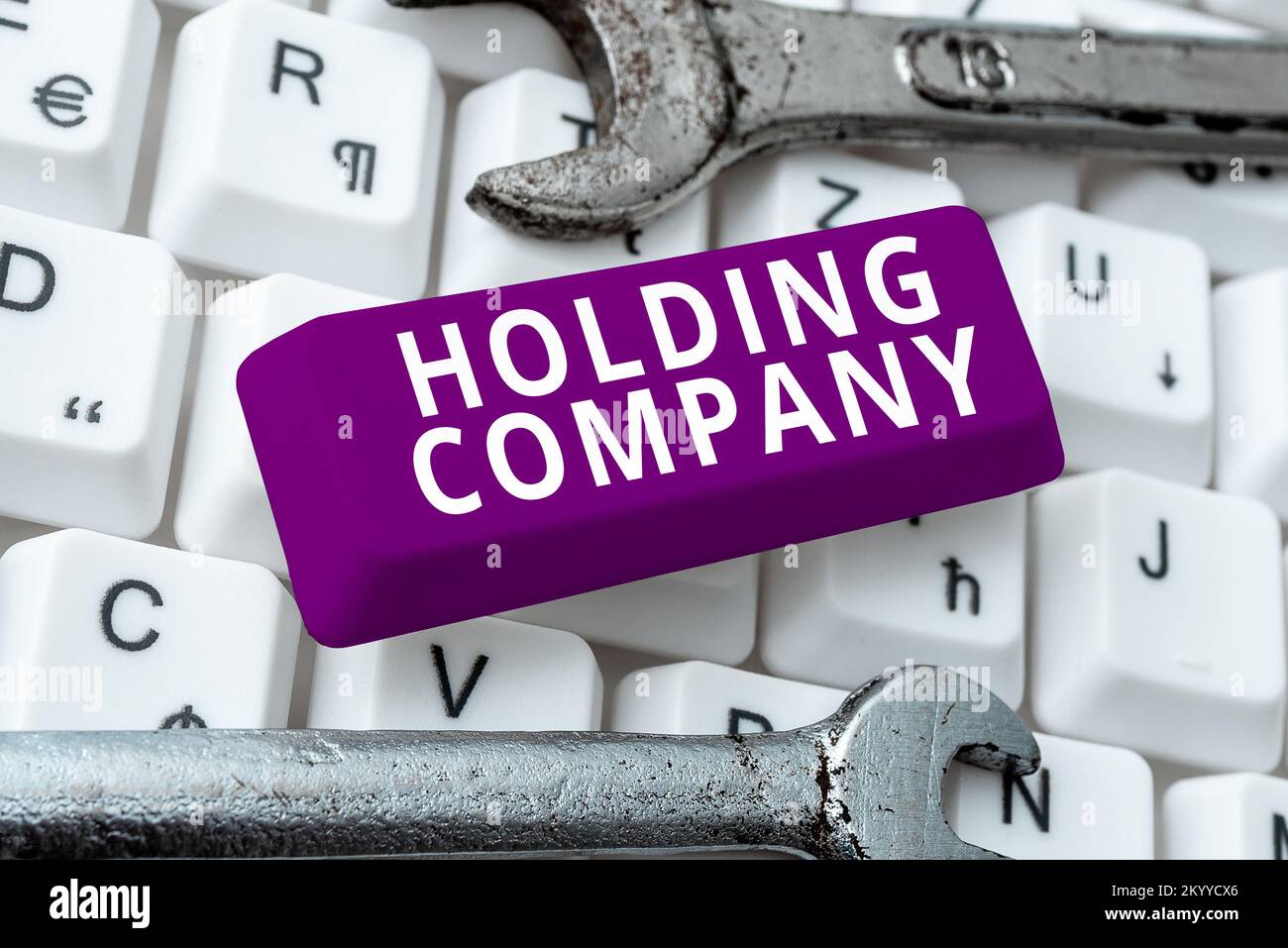 Text caption presenting Holding Company. Business approach stocks ...