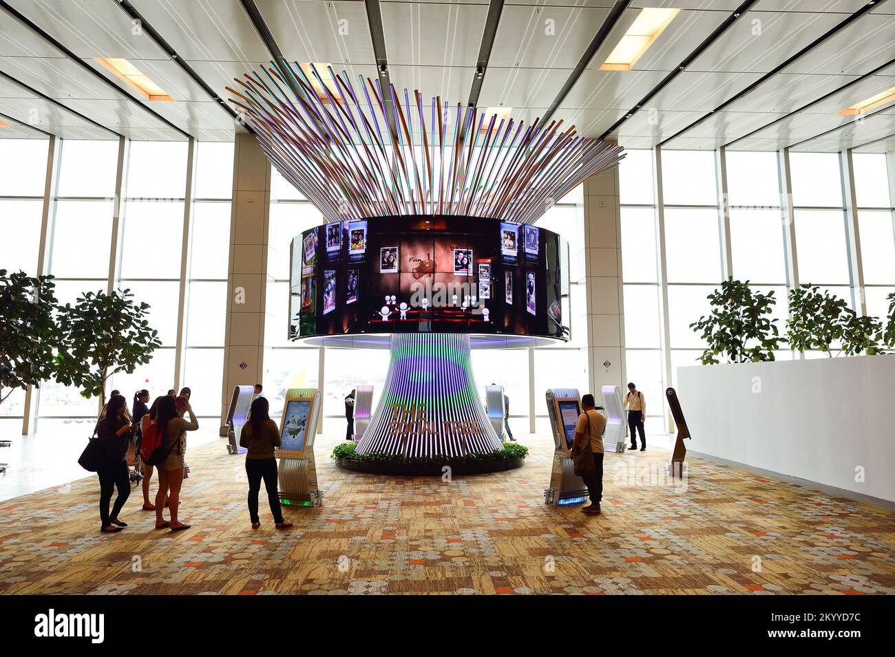 SINGAPORE - NOVEMBER 04, 2015: The Social Tree at Changi Airport. The ...