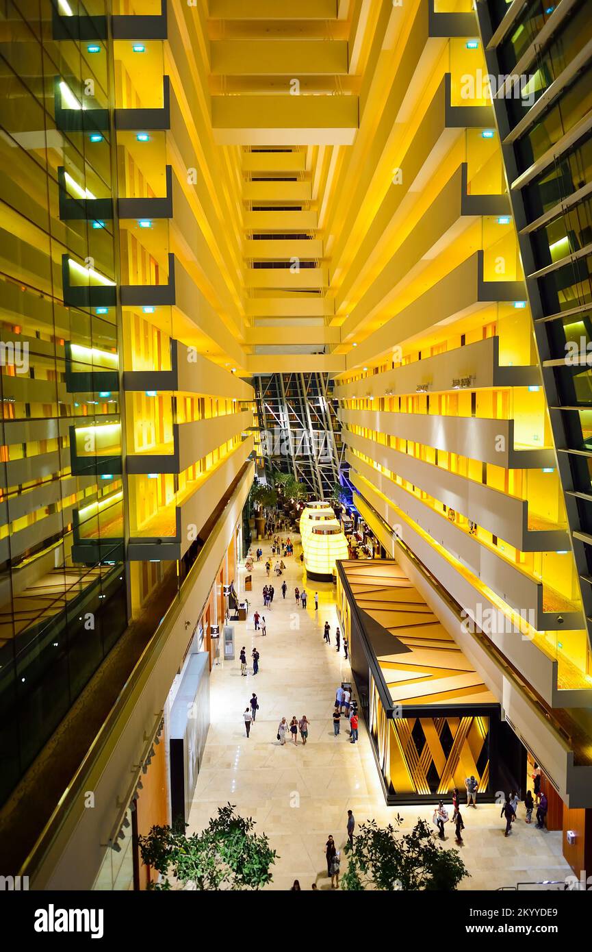 SINGAPORE - NOVEMBER 07, 2015: inside the Marina Bay Sands Hotel ...